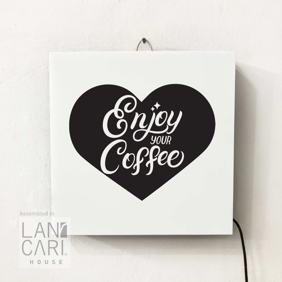 Jual Neon Box Light Box Enjoy your Coffee Cafe Resto Sign NeonBox Mini ...