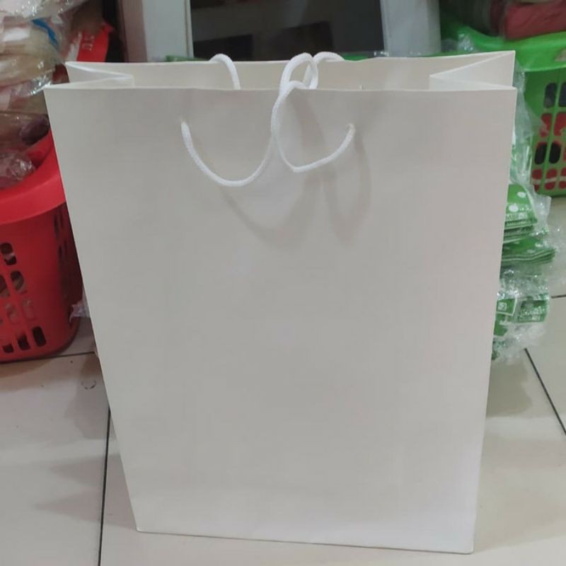 Jual Paper bag polio warna putih terlaris dan murah isi 12 pcs | Shopee ...