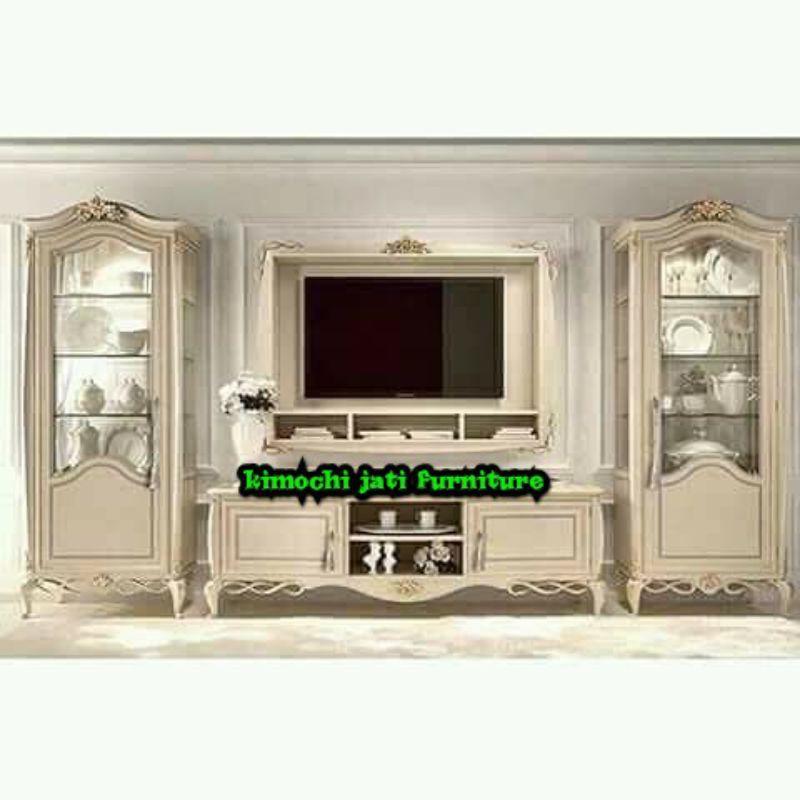 Jual Lemari hias Almari pajangan buffet tv lemari pajangan ukir ...