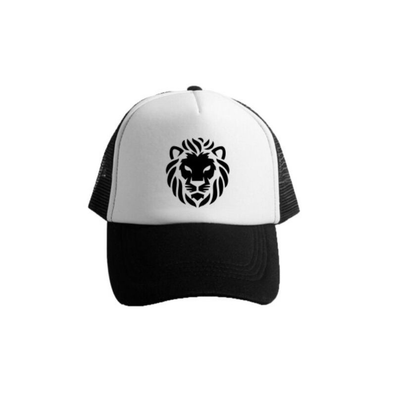 Jual Topi Trucker Jaring Custom SINGA - Hitam Putih | Shopee Indonesia