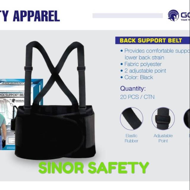Jual Original Back Support Belt GOSAVE Sabuk Penyanggah Punggung Dan Perut Korset | Shopee Indonesia