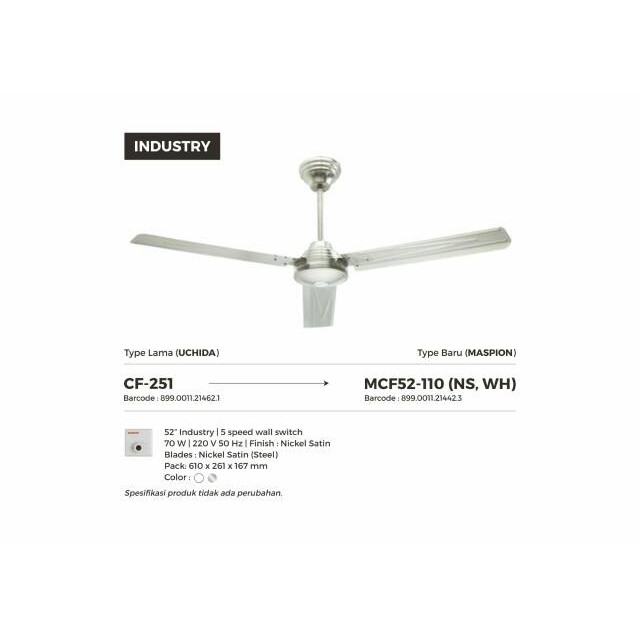 Jual CEILINGFAN CF 251 UCHIDA WHITE | Shopee Indonesia