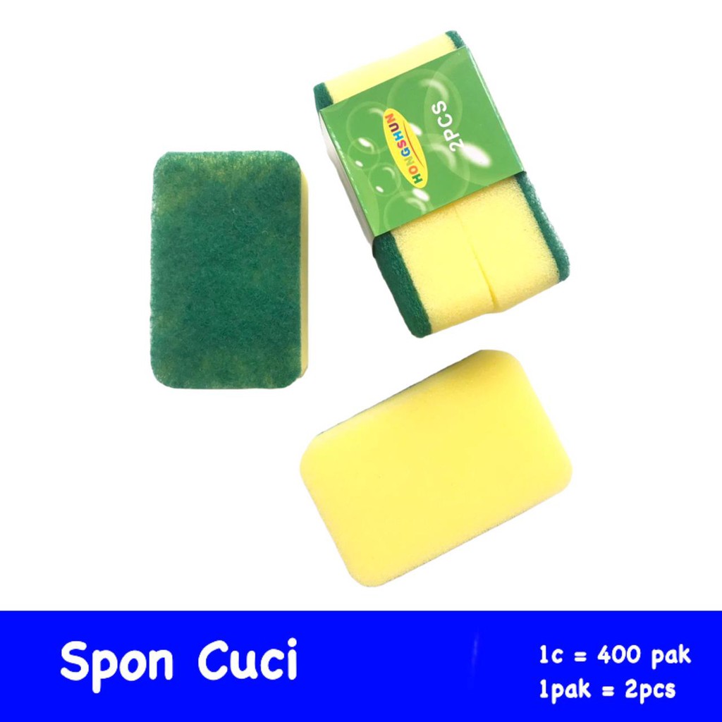 Jual Spon Cuci Piring Kuning Hijau (1 pcs) | Shopee Indonesia