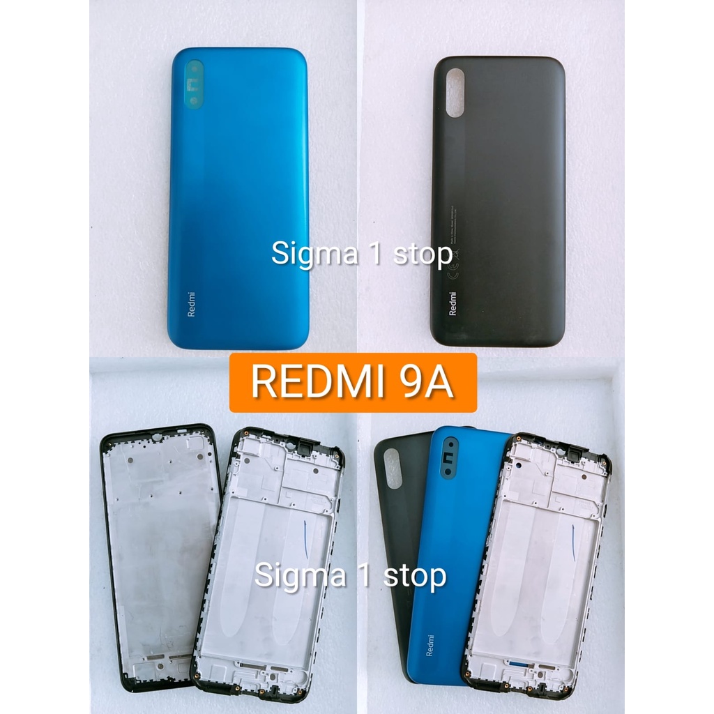 Jual CASING XIAOMI REDMI 9A BACK DOOR FRAME LCD MIDDLE BACK COVER ...