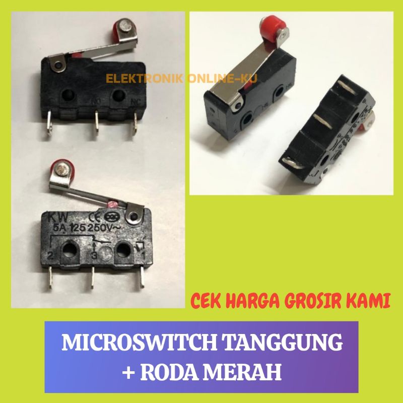 Jual MICROSWITCH TANGGUNG HITAM + RODA MERAH | Shopee Indonesia