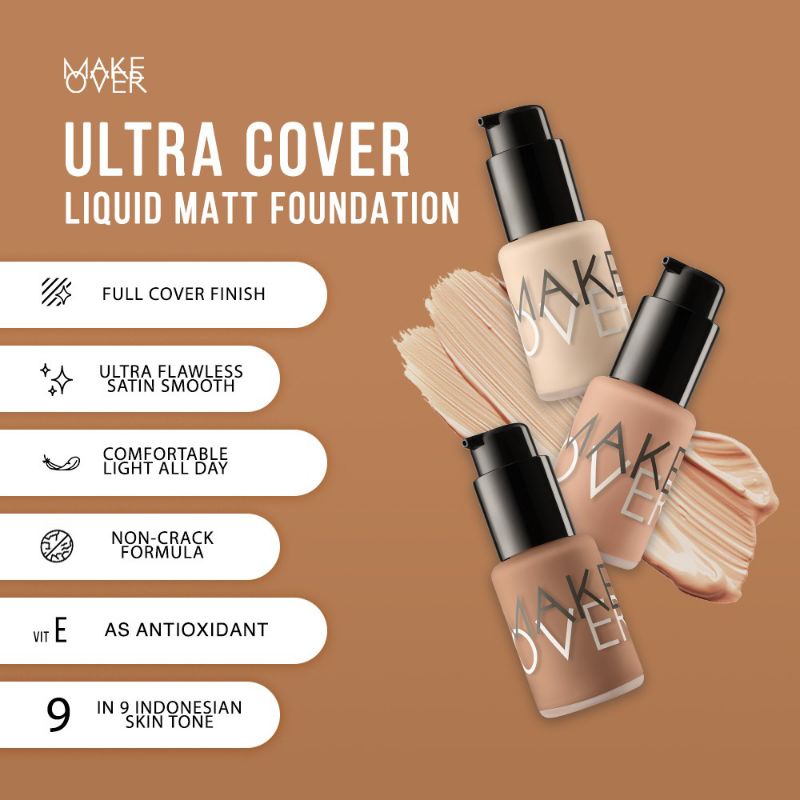Jual Make Over Ultra Cover Liquid Matte FOUNDATION | Shopee Indonesia