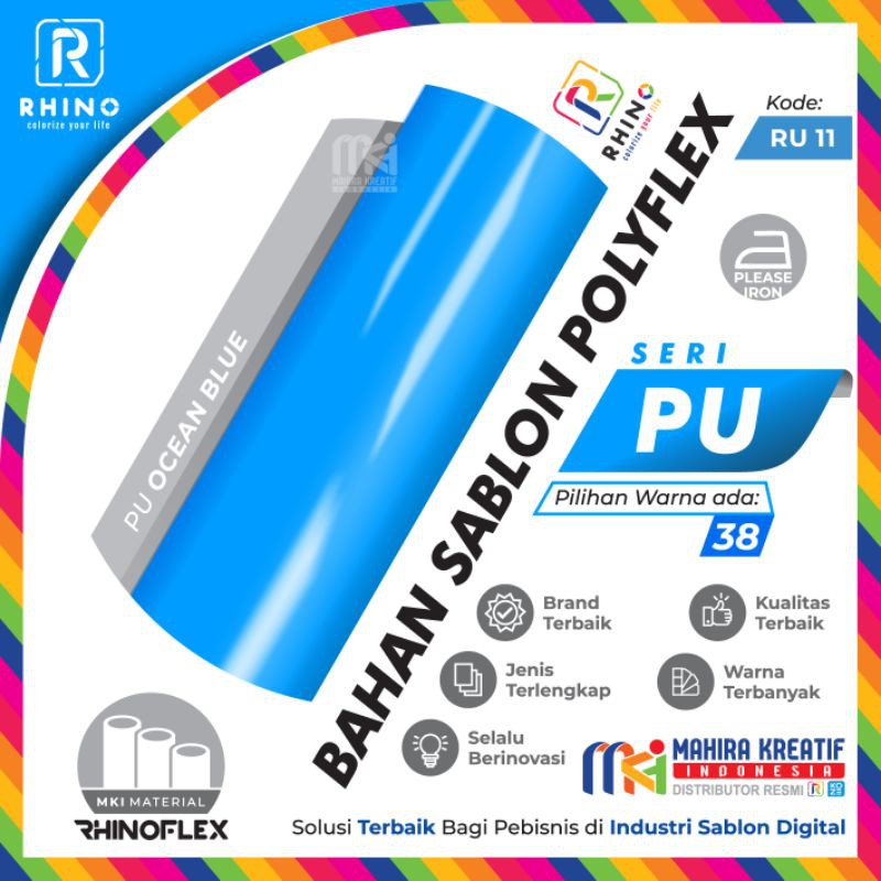 Jual RHINOFLEX Polyflex Korea / poly flex PU Biru Ocean | Shopee Indonesia
