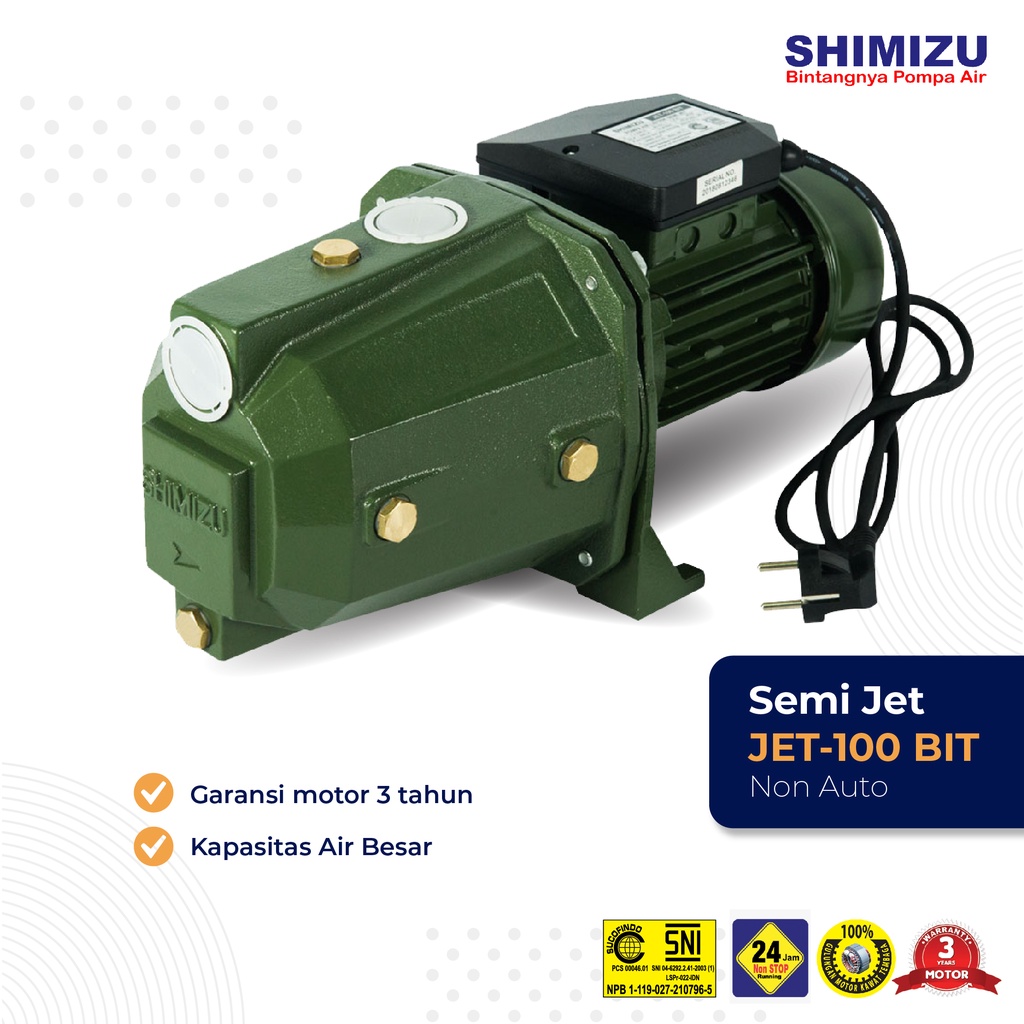 Jual Shimizu Pompa Air Sumur Dangkal Semi Jet Non Auto JET 100 BIT | Shopee Indonesia