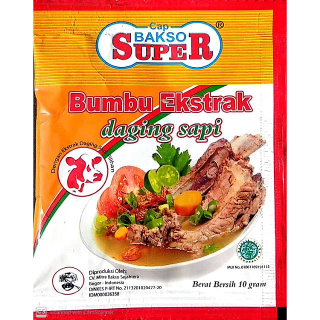 Jual BUMBU KUAH BAKSO KALDU SAPI 10 gr BEEF POWDER CAP BAKSO SUPER ...