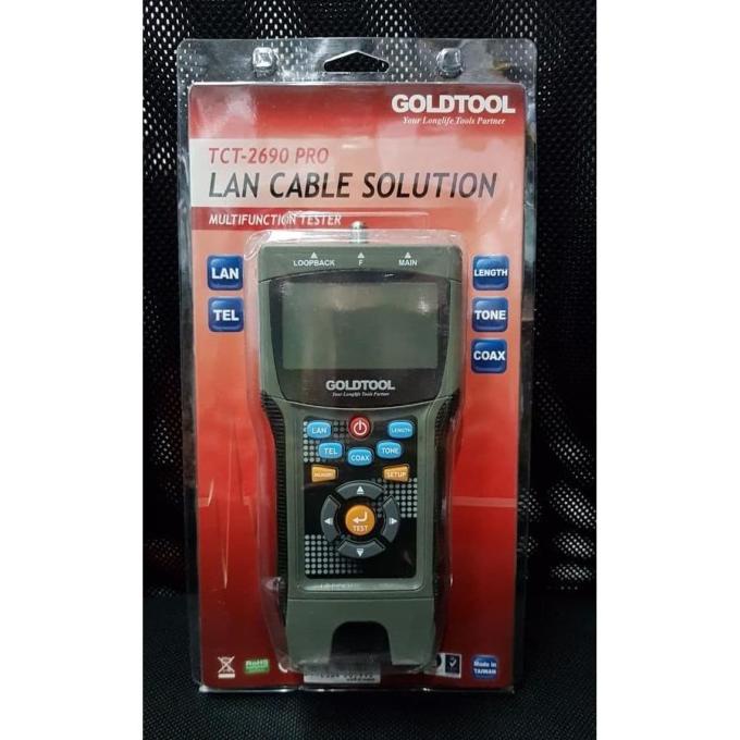 Jual Goldtool Tct-2690 Pro Lan Tester Digital Cable Tester Rj45 ...
