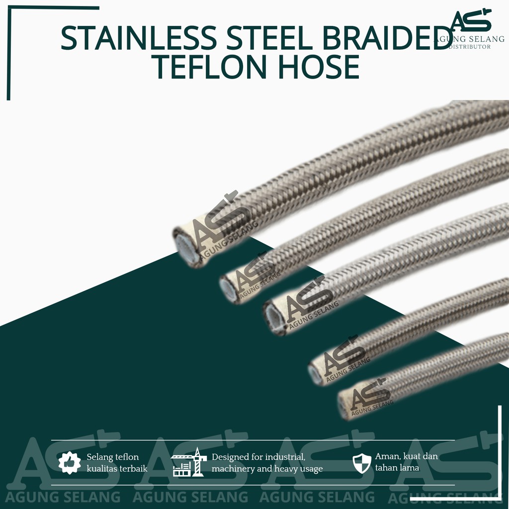 Jual Selang Teflon PTFE Stainless Braided 2" Heavy Duty Chemical ID ...
