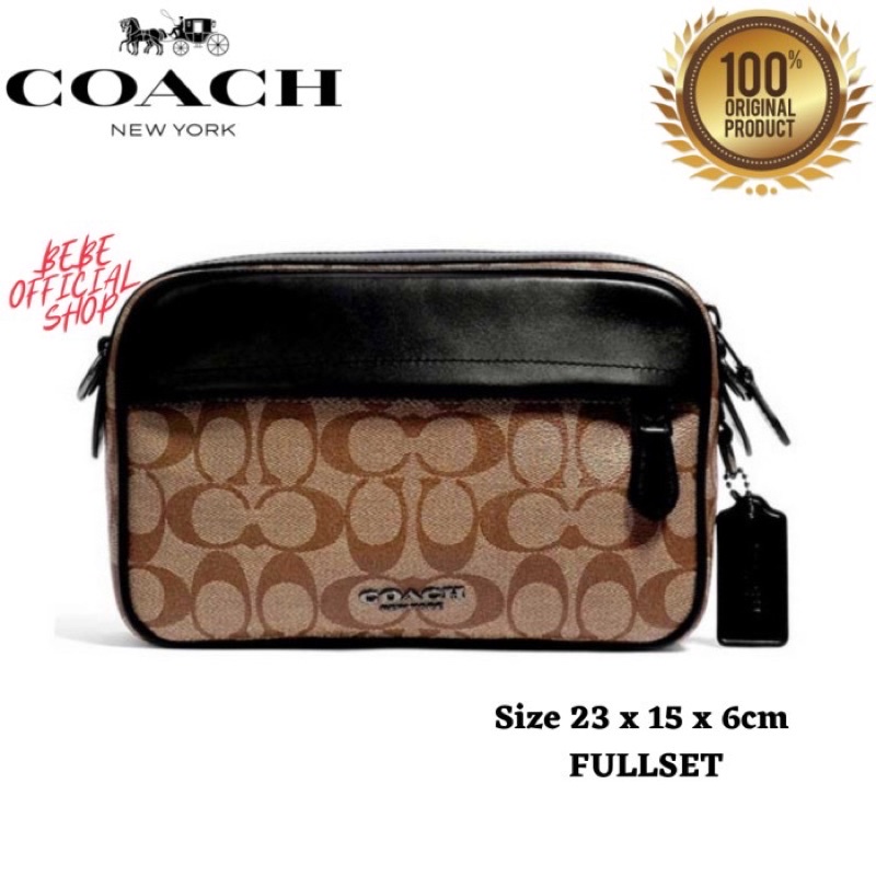 Jual [ORIGINAL] COACH Graham Crossbody In Signature Canvas Tan Coach ...