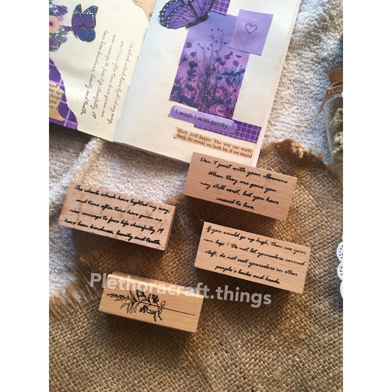 Jual stempel kayu aesthetic stamp journal stempel vintage untuk ...