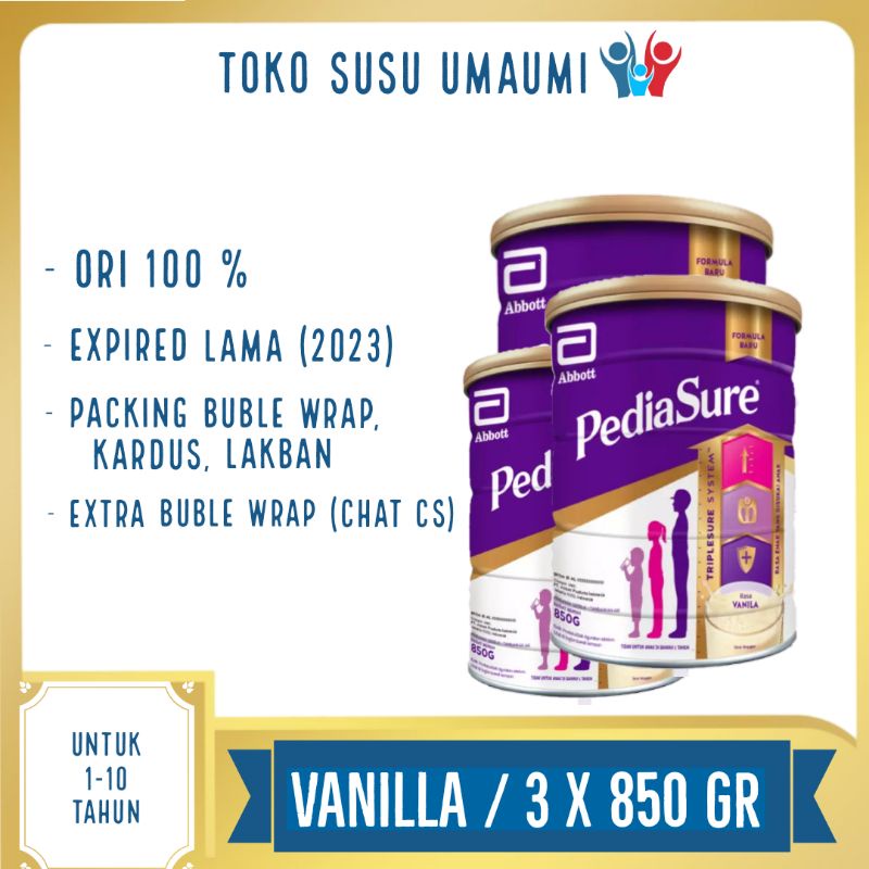 Jual Pediasure Vanilla 850 g (1-10 tahun) Susu Formula Pertumbuhan - 3 kaleng | Shopee Indonesia