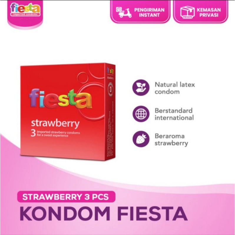 Jual Kondom Sutra Fiesta Strawberry (1 dus isi 3 pcs) | Shopee Indonesia