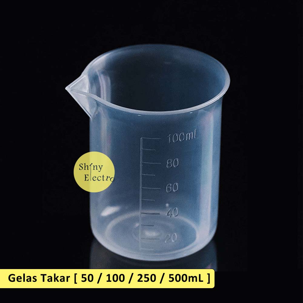 Jual Gelas Takar 50 100 250 500 mL V2 Kaca Plastik Lab Obat ...