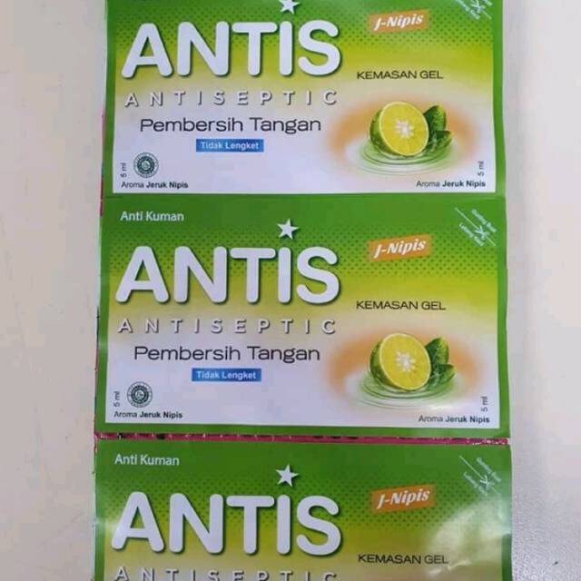 Jual ANTIS Hand Sanitizer Sachet Renceng isi 12x5ml=60 ml | Shopee ...