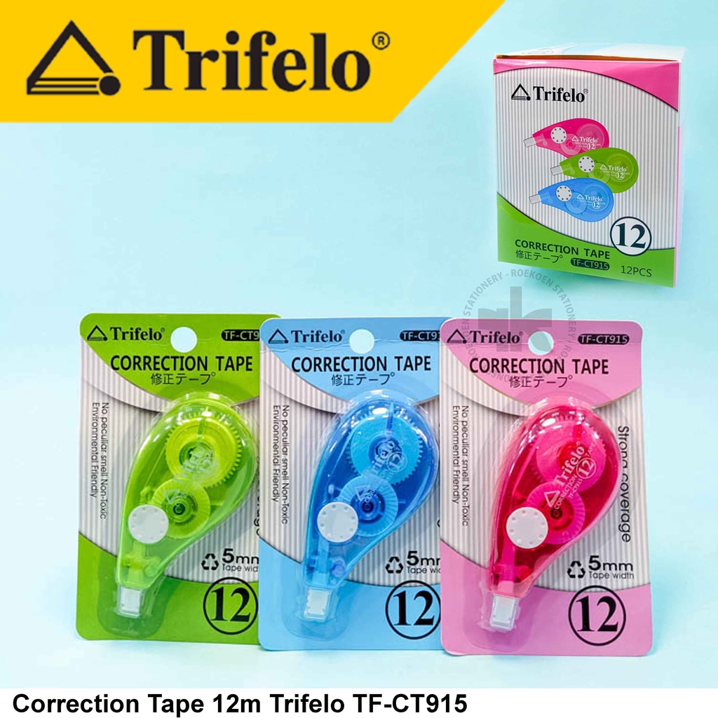 Jual Trifelo Correction Tape 12m Polos TF-CT915 | Shopee Indonesia