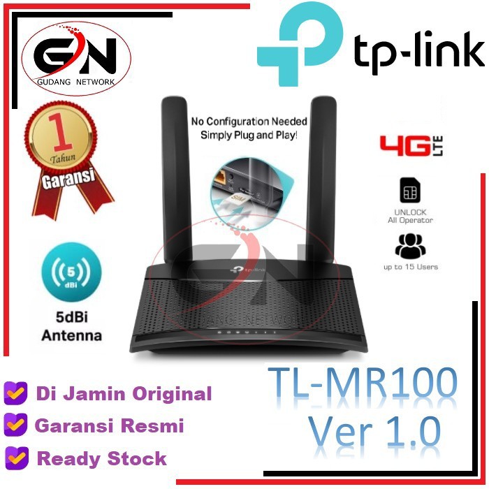 Jual TP-LINK TL-MR100 300 Mbps Wireless N 4G LTE Router | Shopee Indonesia