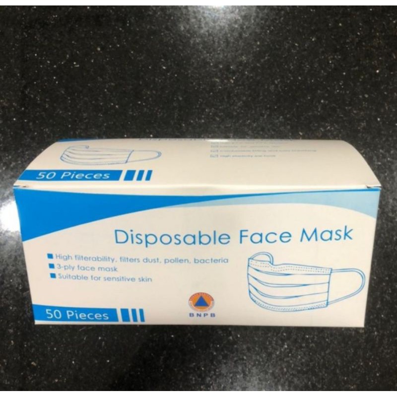 Jual Masker Disposable 3 ply 50 pcs | Shopee Indonesia