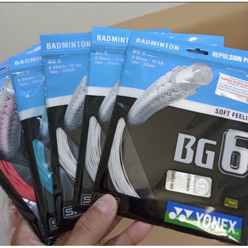 Jual Senar Badminton Yonex BG6 Original Sunrise | Shopee Indonesia