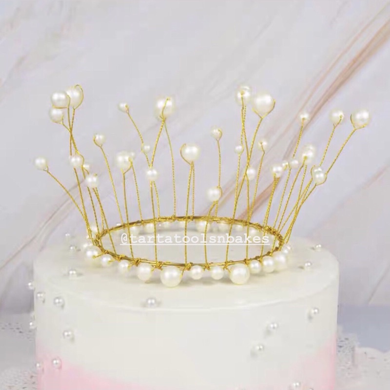 Jual Crown Mahkota Mutiara Hiasan Topper Cake Kue Ulang Tahun ...