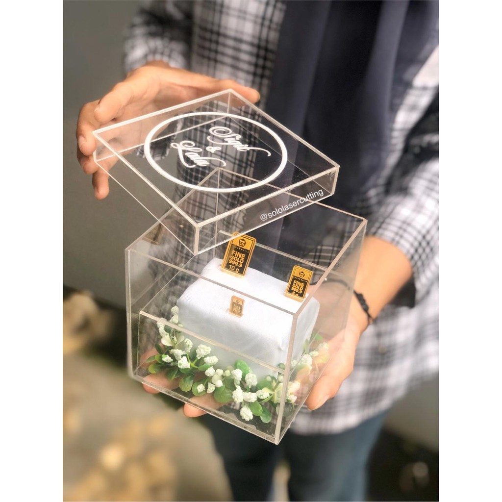 Jual aqua box logam mulia mahar akrilik | custom acrylic box mahar ...