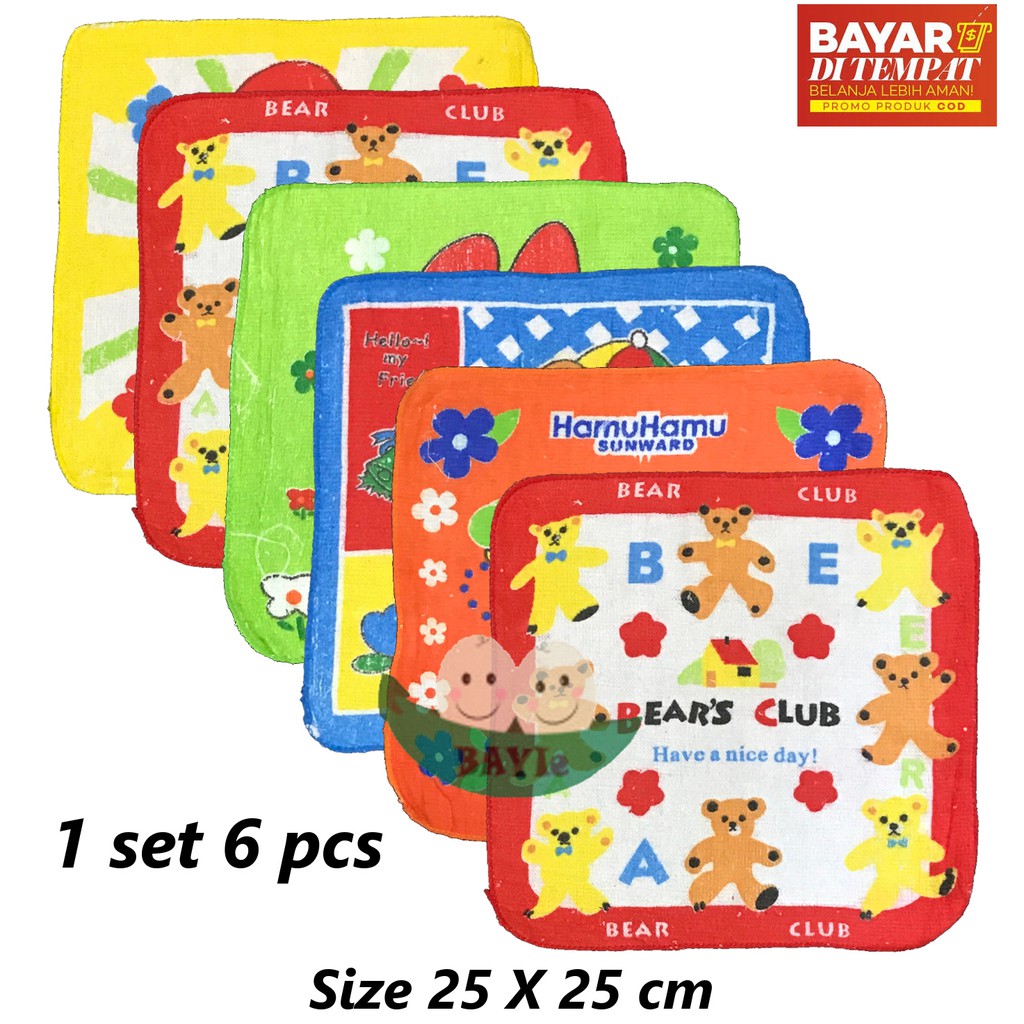 Jual BAYIe - 6 Pcs Sapu Tangan Handuk/Handuk muka/Lap Mulut Bayi/Anak ...
