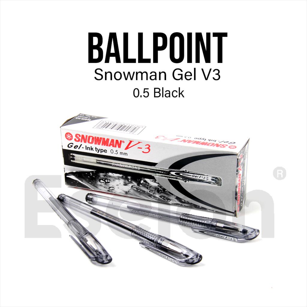 Jual 1buah/1pc Pulpen Snowman Gel V3 Hitam 0.5mm | Shopee Indonesia