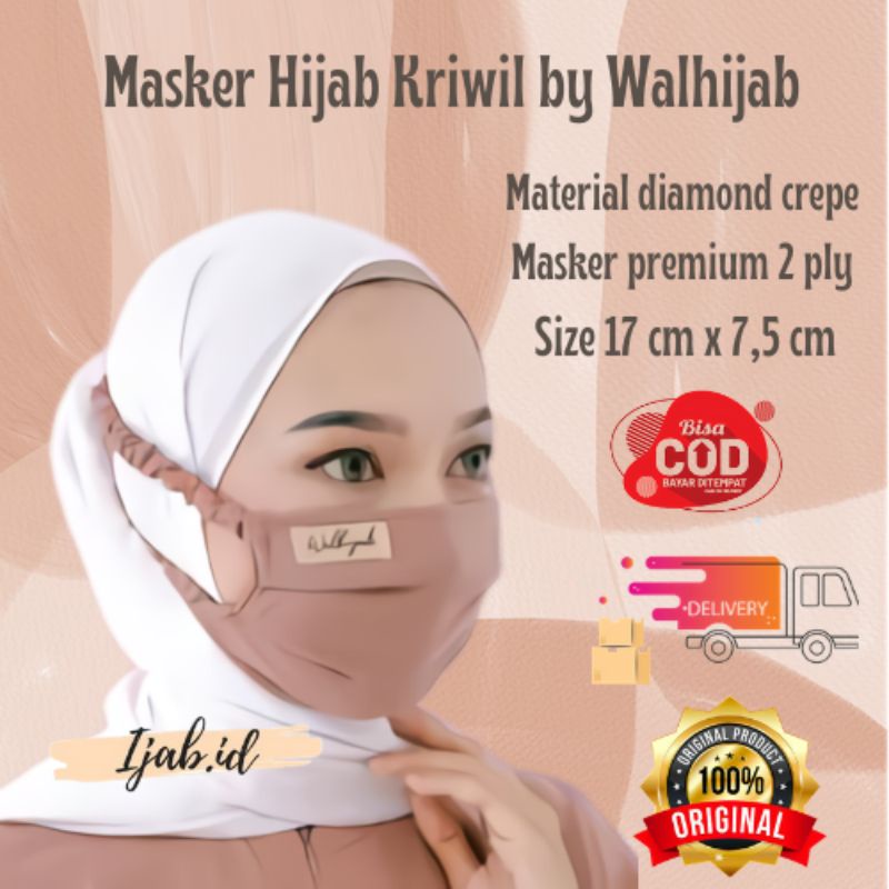 Jual masker kain hijab masker hijab tali masker headloop masker dewasa ...