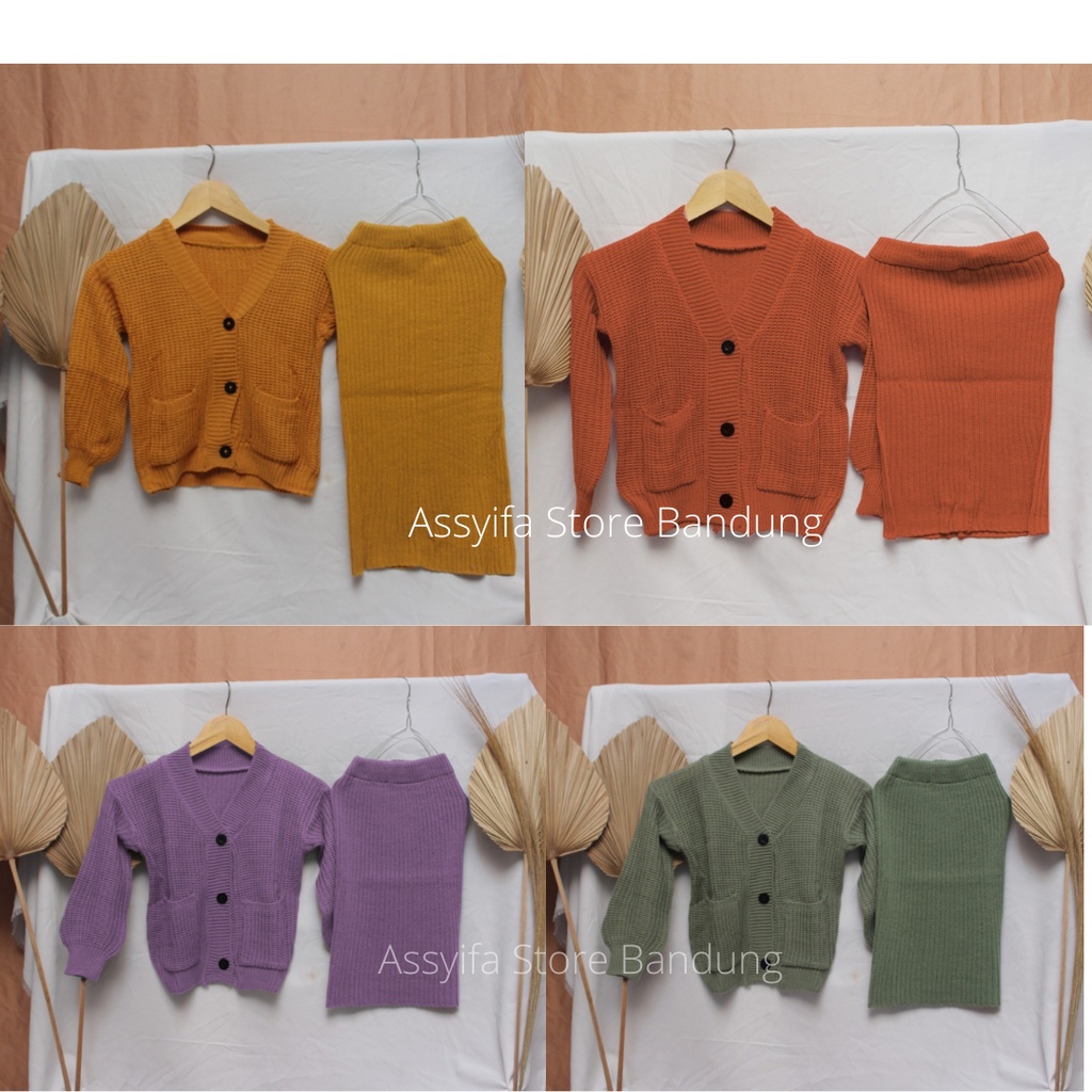 Jual TERBARU!!!""Setelan Cardigan Rajut Dan Rok Span Rajut Anak Untuk ...