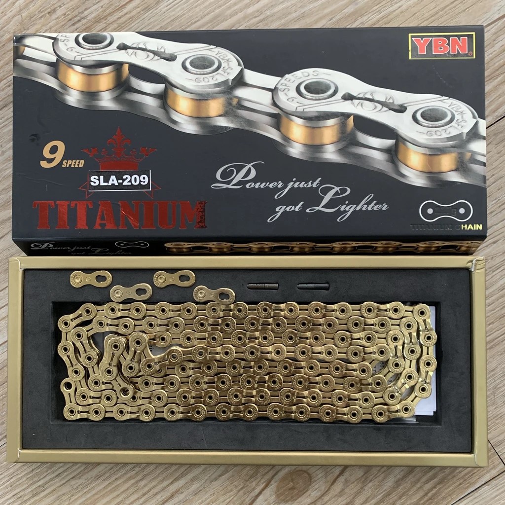 Jual RANTAI SEPEDA YABAN SLA209 TITANIUM GOLD 9 SPEED CHAIN | Shopee ...