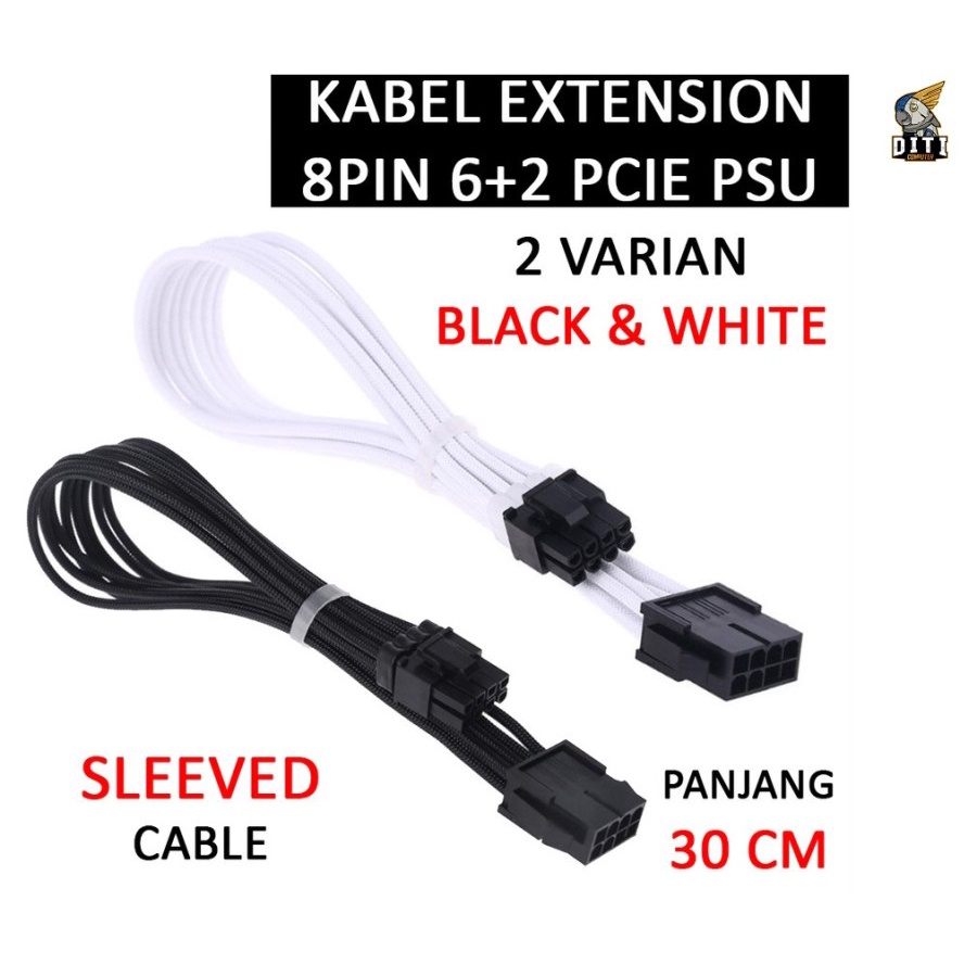 Jual Kabel PCI Express PCIE 8pin Male To 8pin Female Sleeved Power VGA ...