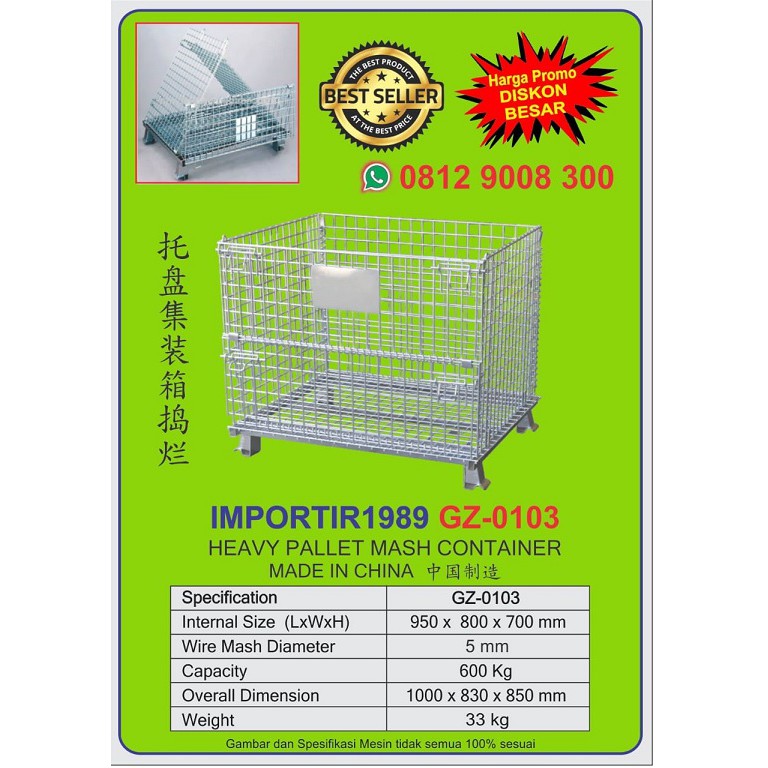 Jual Rak Lipat Keranjang - Heavy Pallet Mash Container - GZ-0103 ...