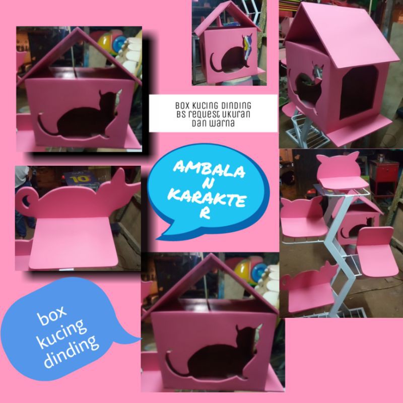 Jual box cat / rumah kucing dinding/ box kayu dinding / kandang kucing ...