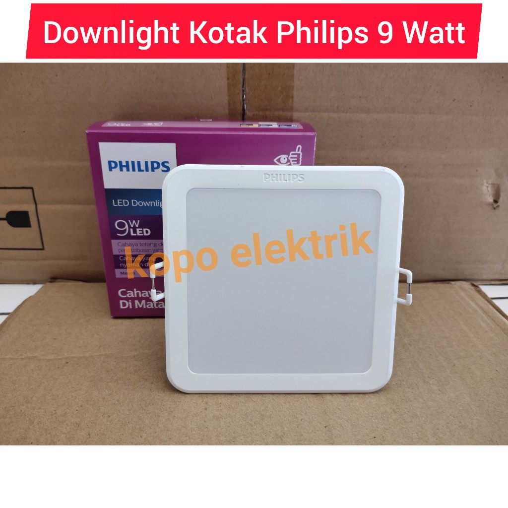Jual Lampu Led Downlight Philips 9 Watt Kotak | Shopee Indonesia