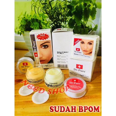 Jual PAKET DR PURE / DR-PURE SET 3 IN 1 (CREAM SIANG + CREAM MALAM ...