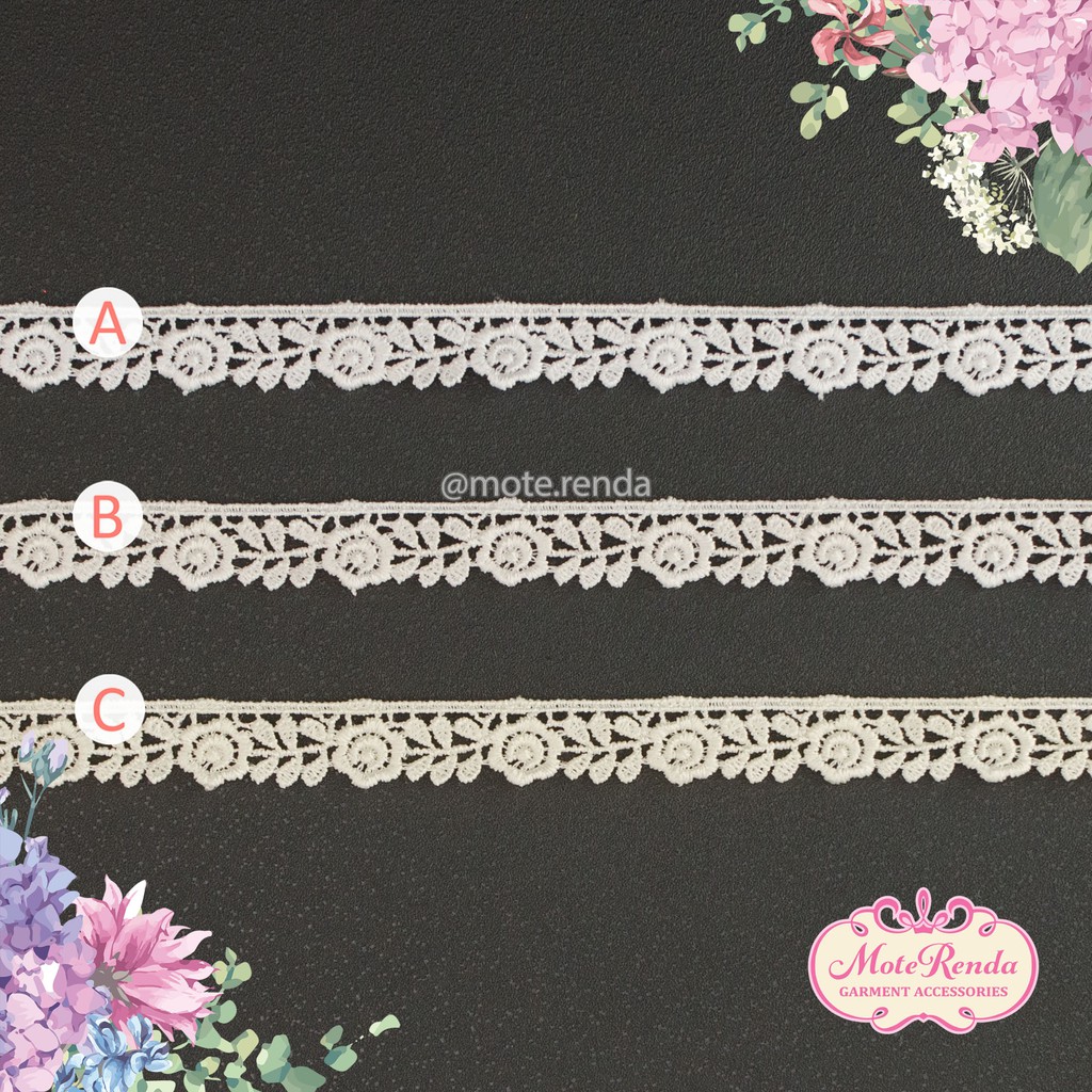 Jual Renda giper, lebar 1.5cm (harga per meter) kode 5GMA1503 | Shopee ...