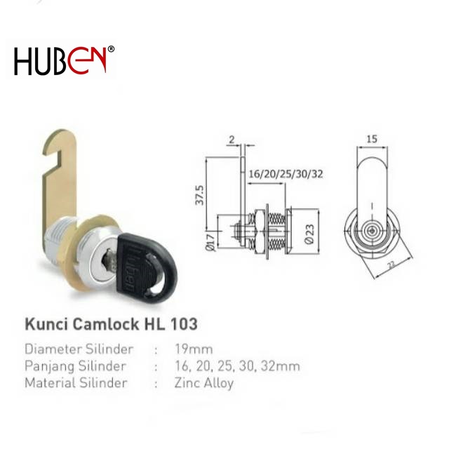 Jual Huben Kunci Lemari / Kunci Loker / Kunci Kait Camlock HL-103 | Shopee Indonesia