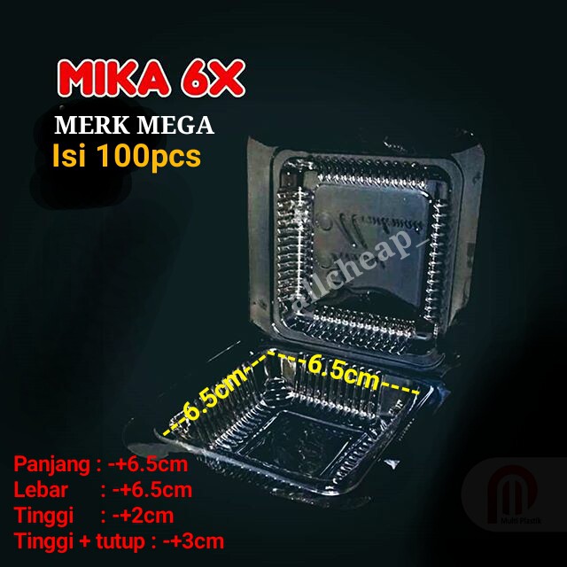 Jual 100Pcs MIKA MAKANAN BENING MIKA MEGA 6X FOOD GRADE MIKA BOX TEMPAT ...