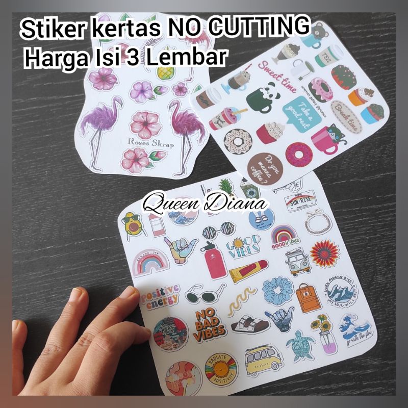 Jual 3 lembar sticker NO CUTTING stiker unik murah aesthetic | Shopee ...
