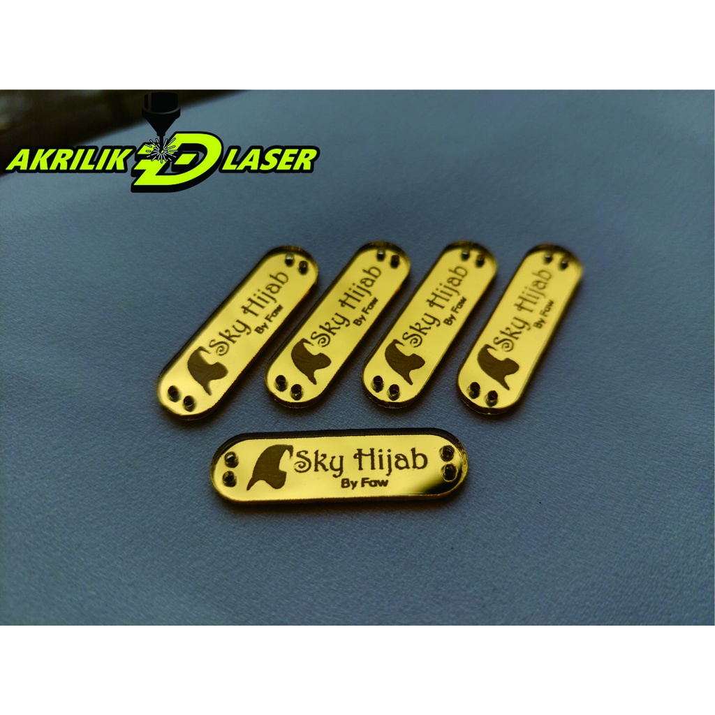Jual Label Akrilik GOLD / Custom Label Hijab/Label Rebranding Hijab/Tag ...