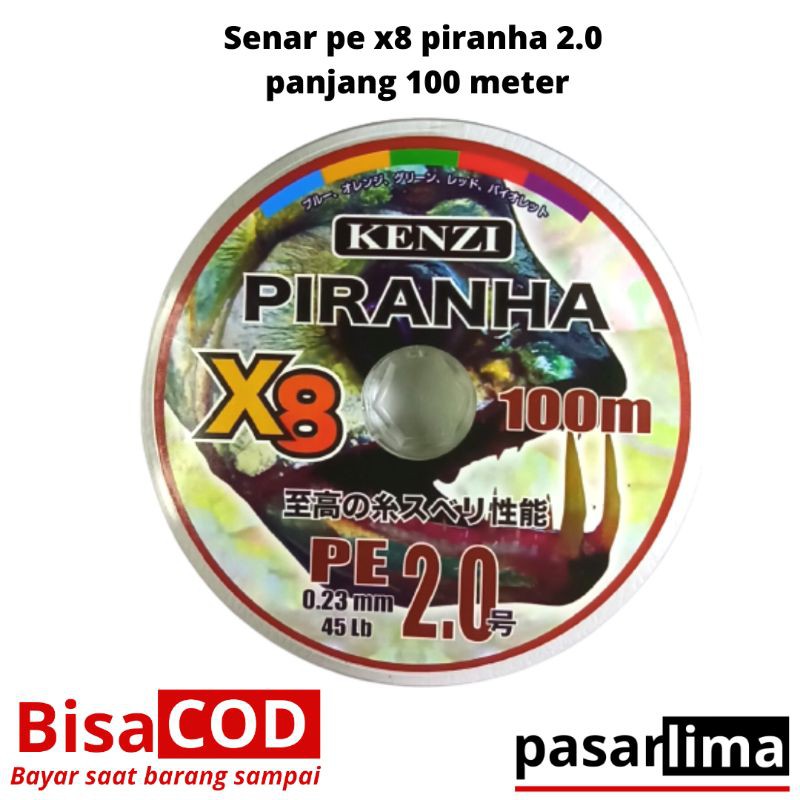 Jual Senar pancing pe piranha x8 panjang 100 meter | Shopee Indonesia