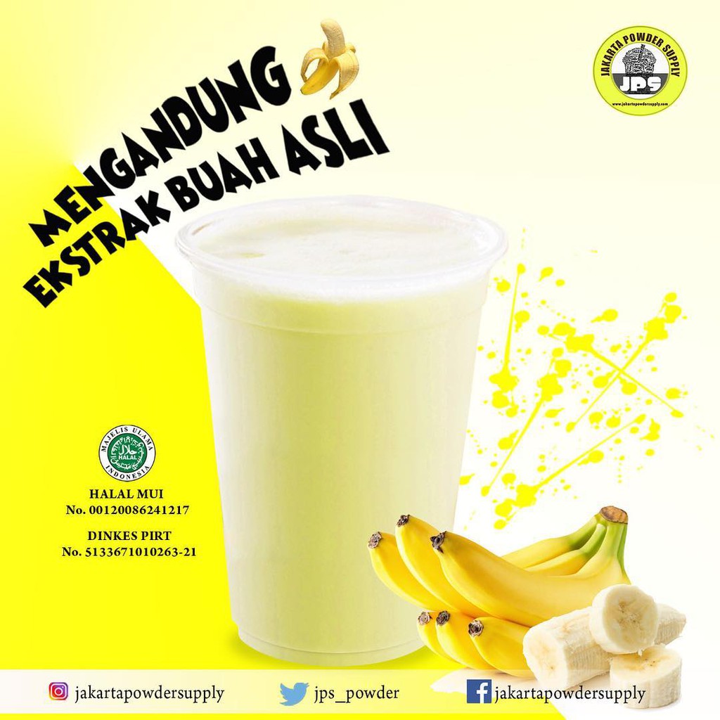 Jual Bubuk Minuman Powder Drink Bubble Drink Rasa Pisang/Banana Plain ...