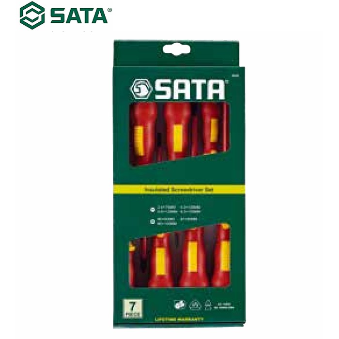 Jual SATA 09303 Obeng Plus Minus Listrik 7 Pcs Insulated Screwdriver ...