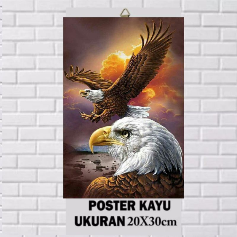 Jual POSTER KAYU BURUNG/FOTO POSTER PAPAN MDF/POSTER BURUNG ELANG ...