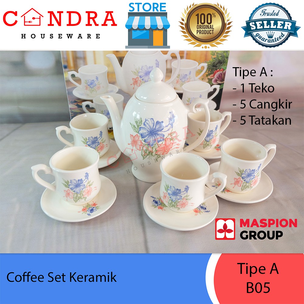 Jual Cangkir Set Keramik Premium / Gelas Set / Teko Set / Tea Set Bella ...