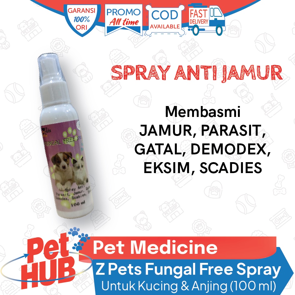 Jual Spray Anti Jamur Kucing Anjing / Z Pets FUNGAL FREE SPRAY 100 ml ...