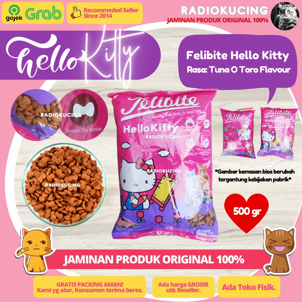 Jual Felibite Hello Kitty Tuna O Toro Flavour 500 gr Makanan Kucing ...