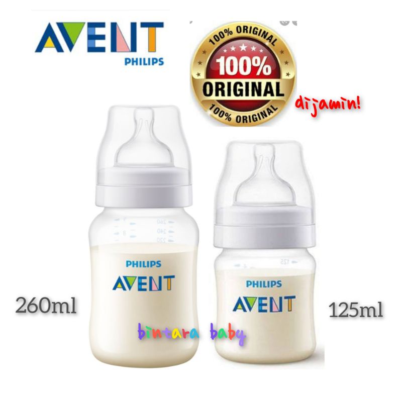 Jual Avent Classic Plus 125ml atau 260ml Botol Susu Avent Wideneck wide ...